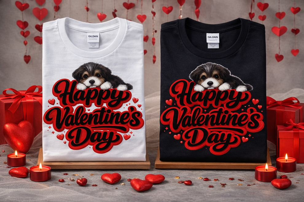 Valentine's Day T-Shirt — Romantic Heart Tee for Couples & Gifts ...