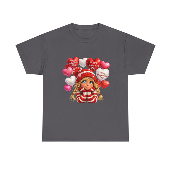 Valentine Girl with Heart Balloons T-Shirt – Lilybugsdesignshop